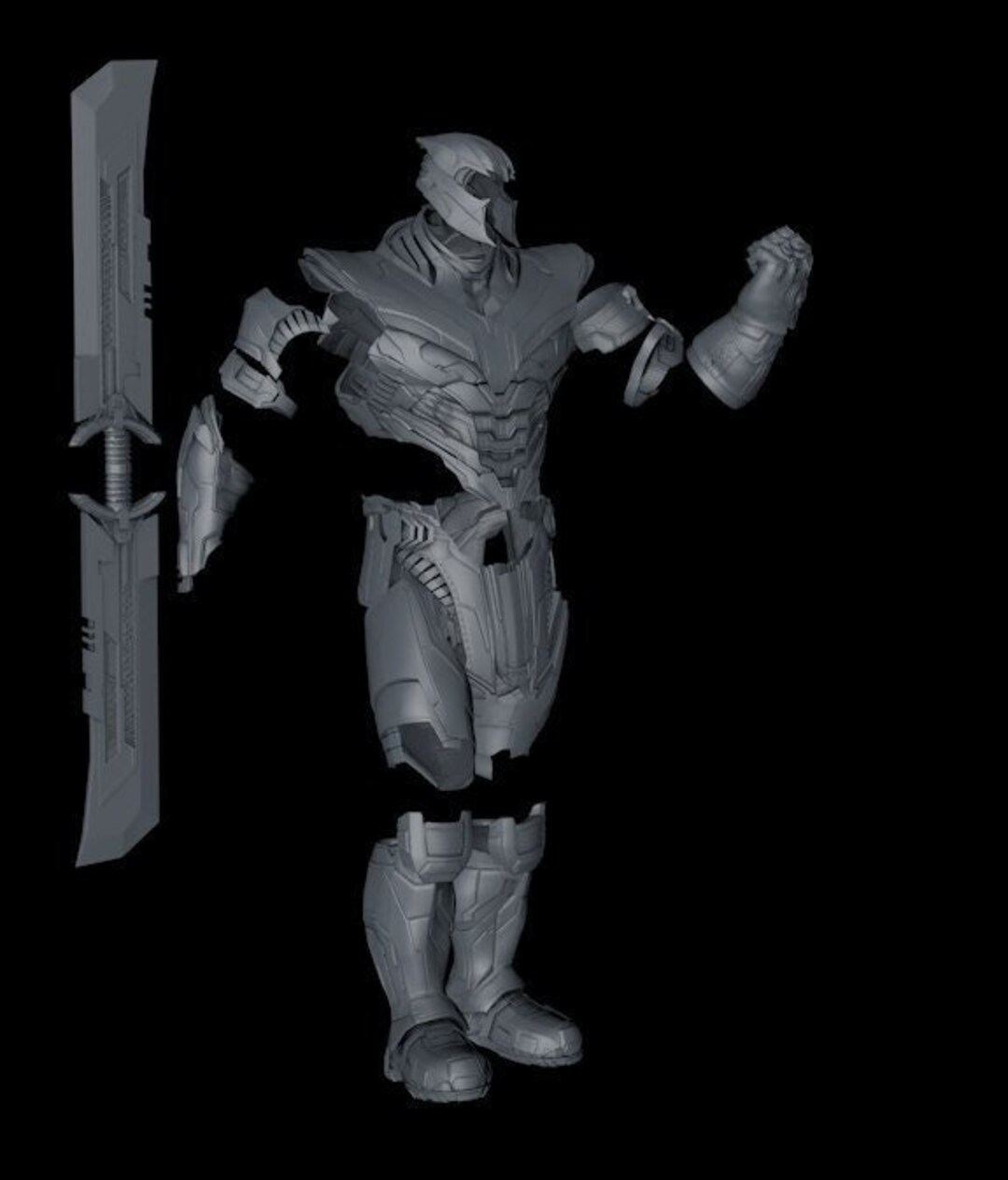 3D Model Thanos Full Costume Helmet With Face Thanos Sword Avengers ...