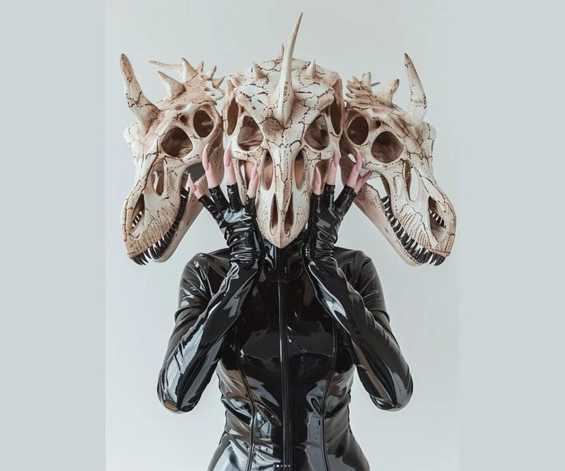 Skull of a Mutated T-rex Helmet Halloween Mask Horror Witch Mask Three ...