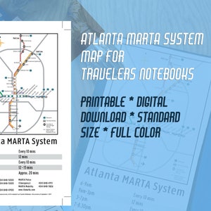 Atlanta MARTA Train System Map for Travelers Notebooks | Printable ...