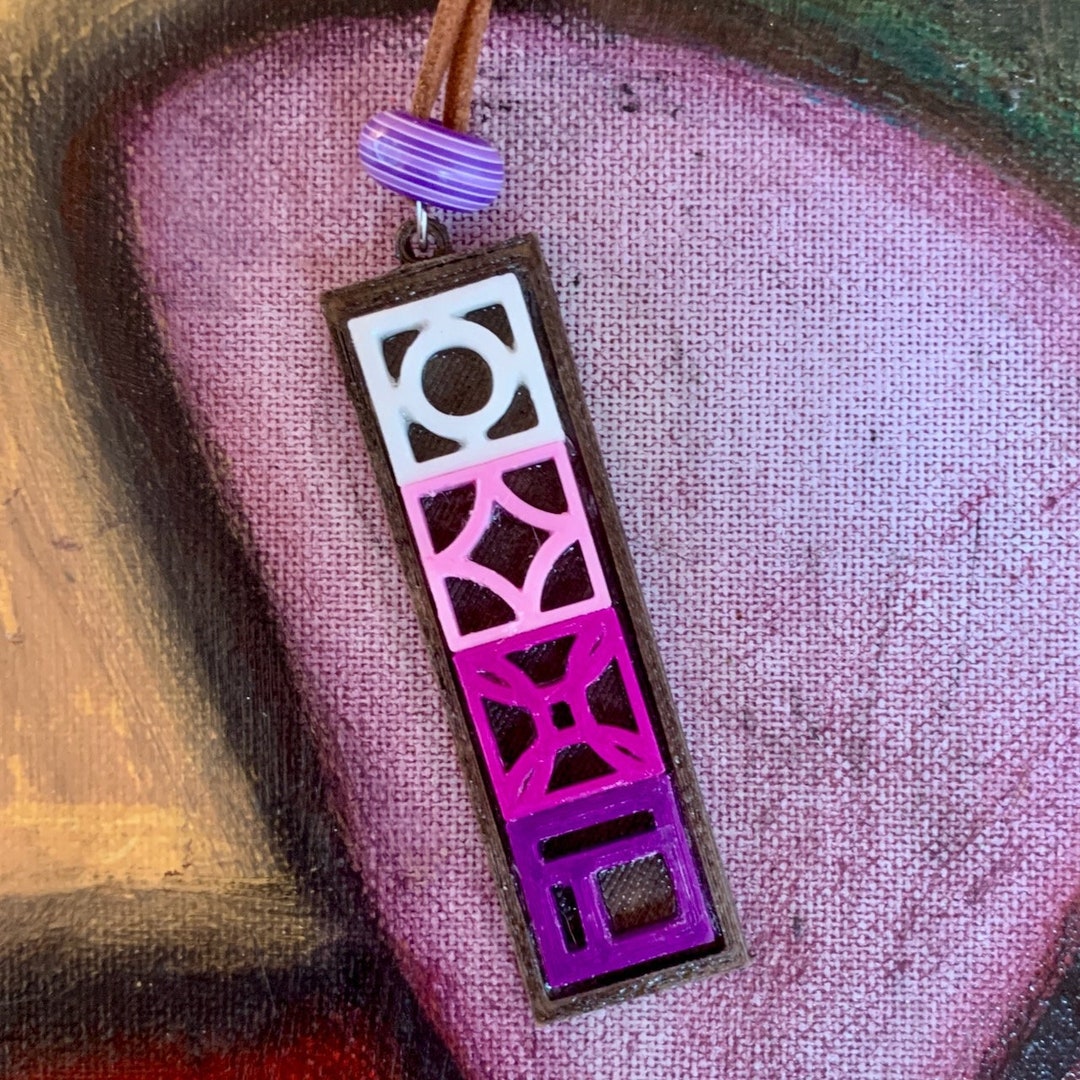 Breeze Block Pendant, Ombre White/pink/fuchsia/purple/walnut Colored ...