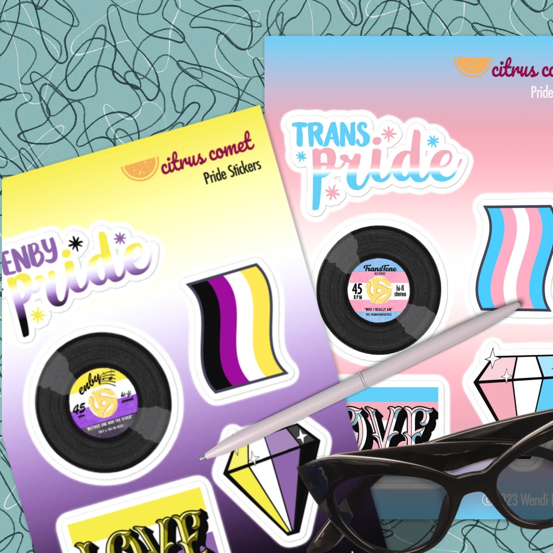 Trans/non-binary Pride Sticker Sheets - Etsy
