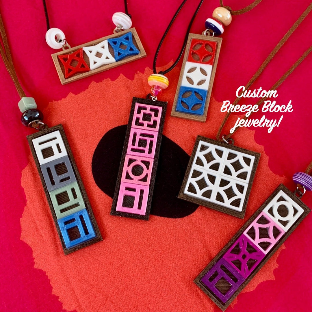Custom Mid-century Modern Breeze Block Pendant • Your Choice of Colors ...