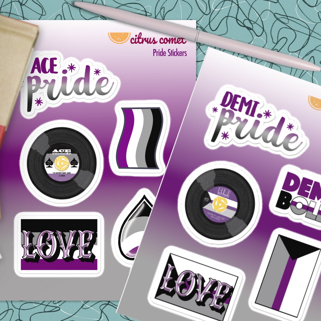Ace/demi Pride Sticker Sheets - Etsy