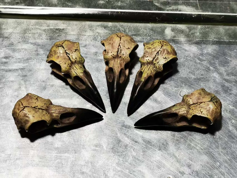 Resin Crow Skull | Gothic Desk Decor | Nature-inspired Art | Unique ...