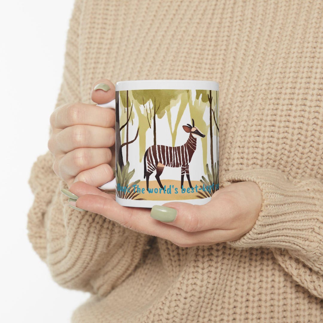 Okapi Ceramic Mug, Unique Animal Coffee Cup, Wildlife Lover Gift, Safari Theme Tea Mug, Exotic ...