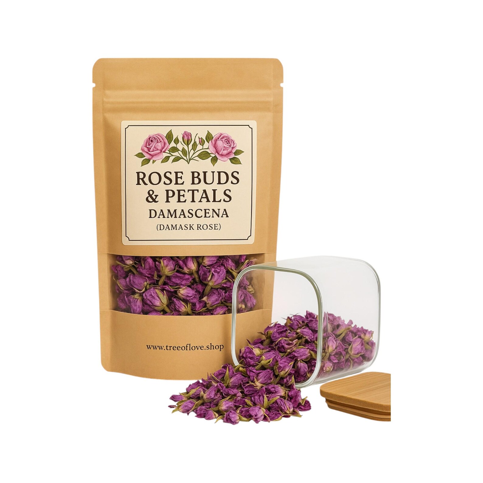 Rose Buds & Petals | Rose Flowers | Damask Rose | Bulgarian Whole Dried ...