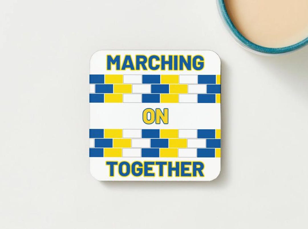 Leeds United Marching on Together Coaster - Brick Style - Etsy
