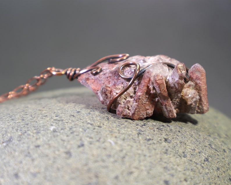 Red Phantom Quartz Crystal Pendant Necklace: Wire Wrapped Raw - Etsy