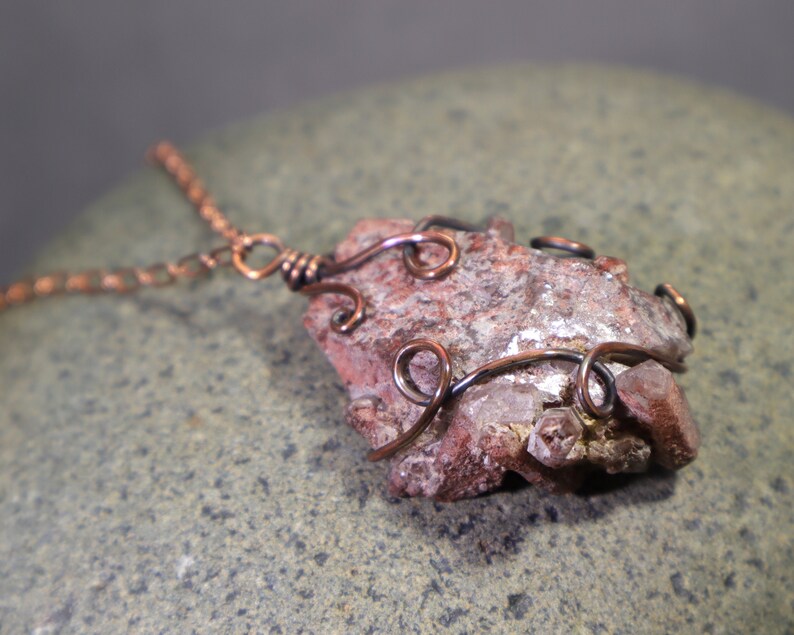 Red Phantom Quartz Crystal Pendant Necklace: Wire Wrapped Raw - Etsy