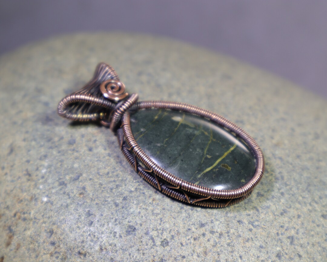 Green Bloodstone Jasper Pendant: Washington State Plasma Heliotrope in ...