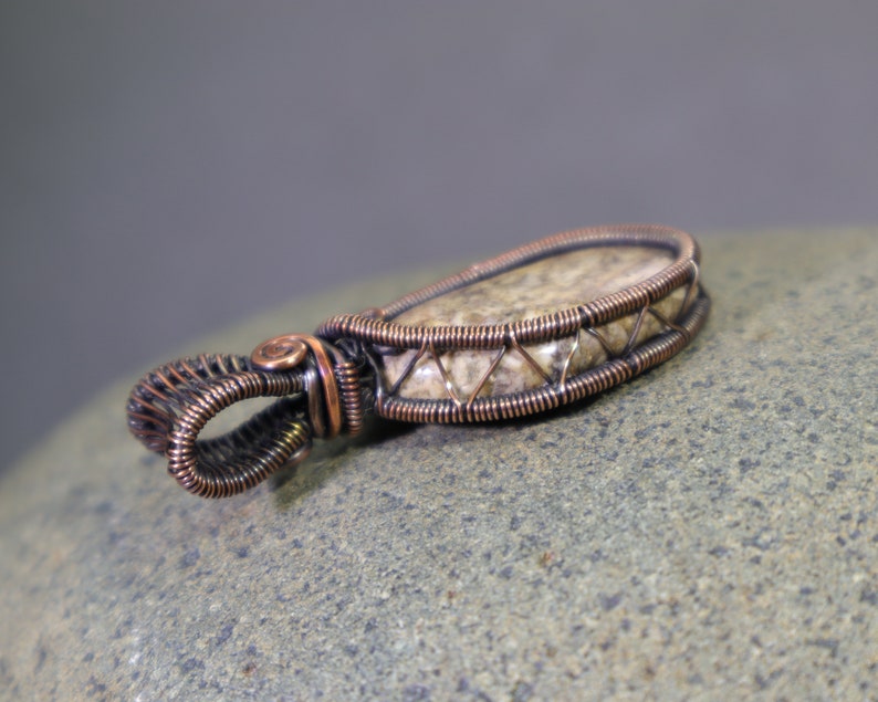 Jasper Wire Weave Pendant: Washington State Jasper Gemstone - Etsy