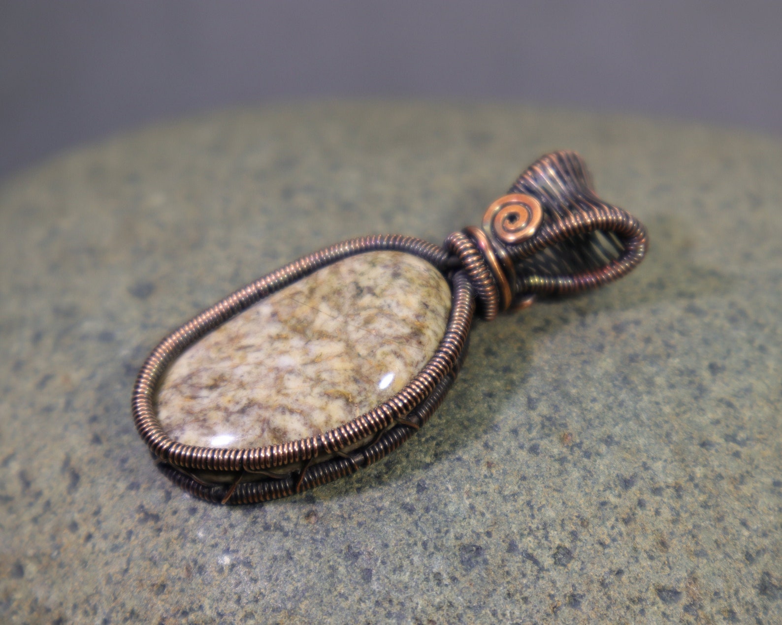Jasper Wire Weave Pendant: Washington State Jasper Gemstone | Etsy