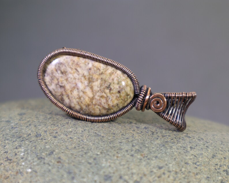 Jasper Wire Weave Pendant: Washington State Jasper Gemstone - Etsy