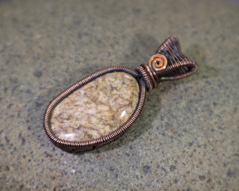 Jasper Wire Weave Pendant: Washington State Jasper Gemstone - Etsy