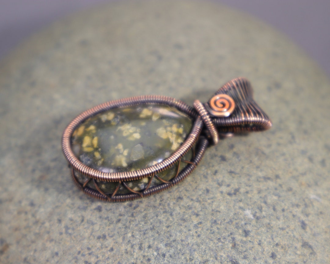 Green Jasper Pendant: Natural Washington State Jasper Gemstone Wire ...