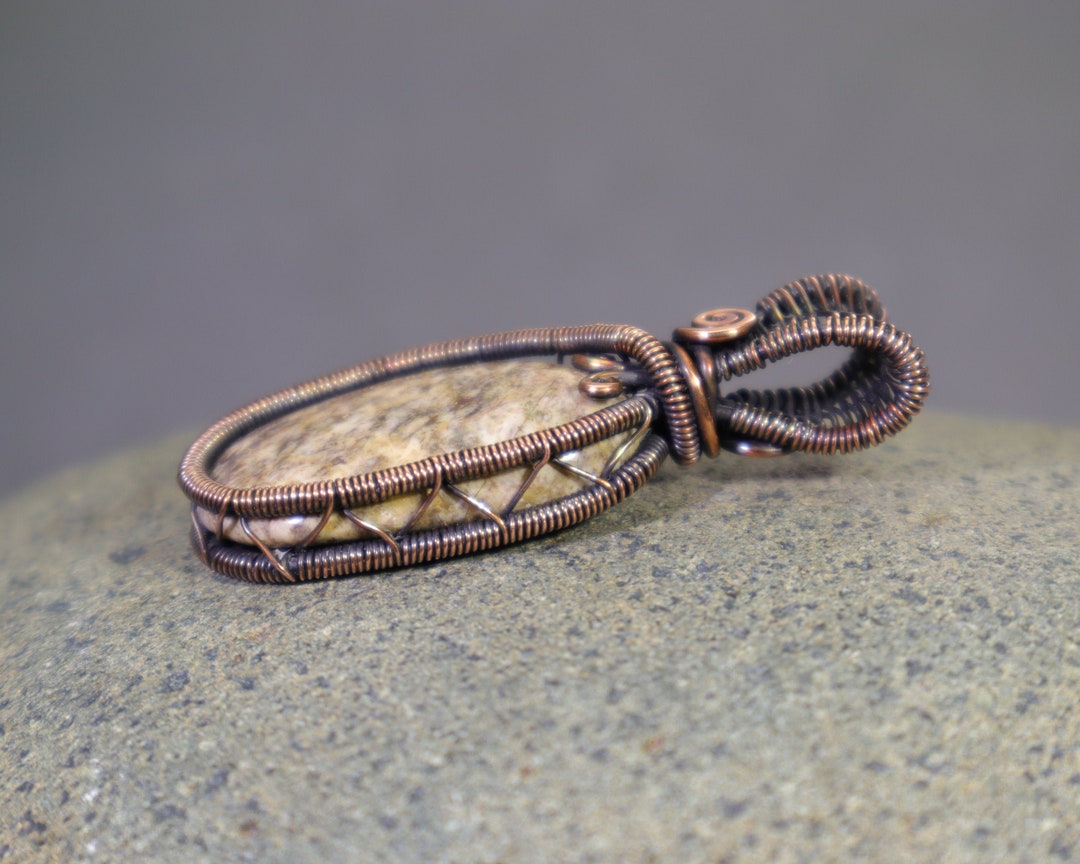 Jasper Wire Weave Pendant: Washington State Jasper Gemstone - Etsy