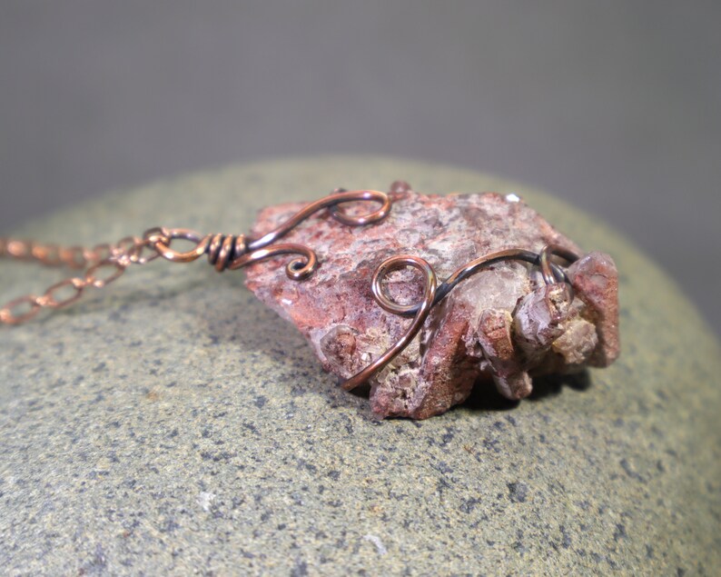 Red Phantom Quartz Crystal Pendant Necklace: Wire Wrapped Raw - Etsy