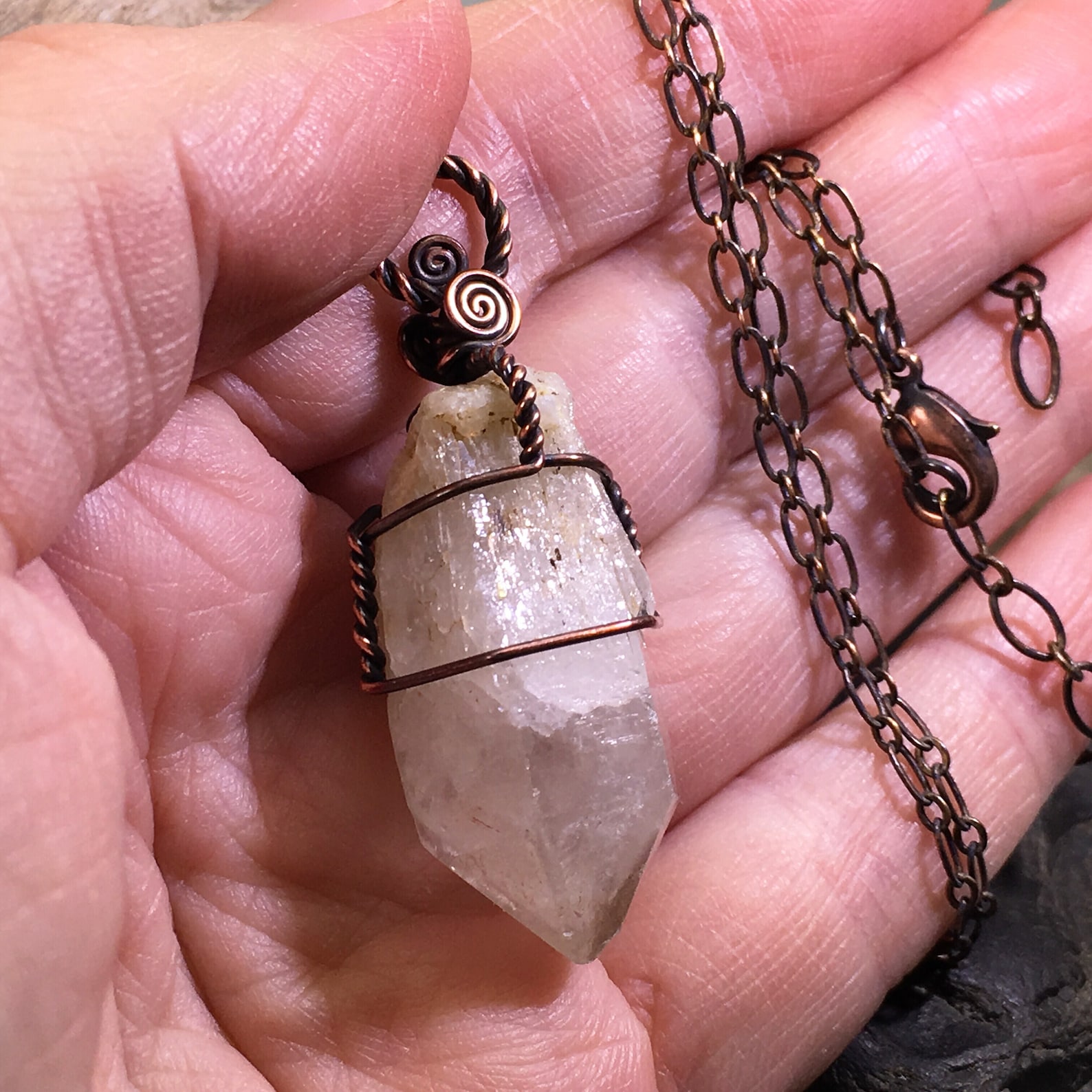 Raw Citrine Crystal Pendant Necklace: Wire Wrapped Rough | Etsy