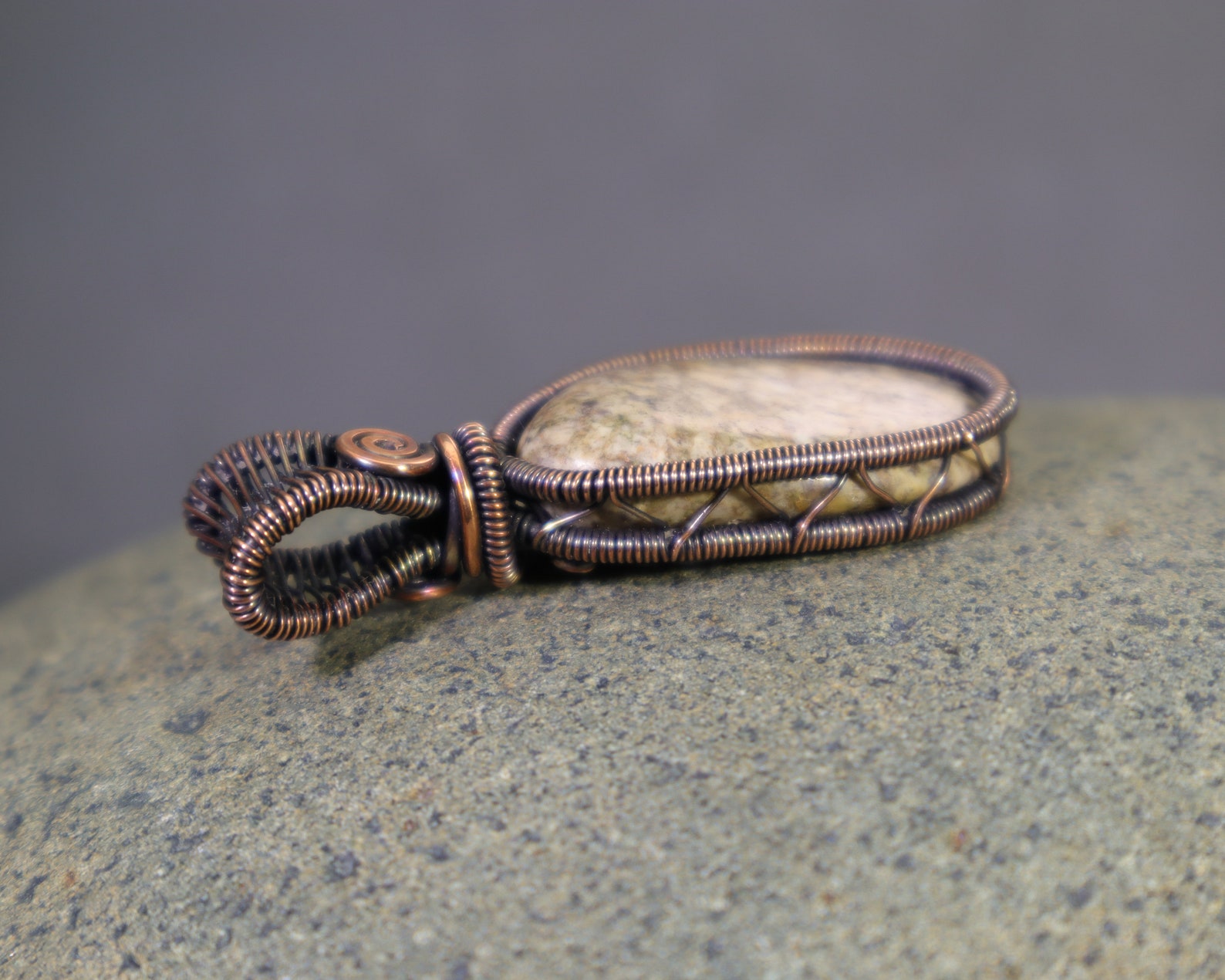 Jasper Wire Weave Pendant: Washington State Jasper Gemstone | Etsy