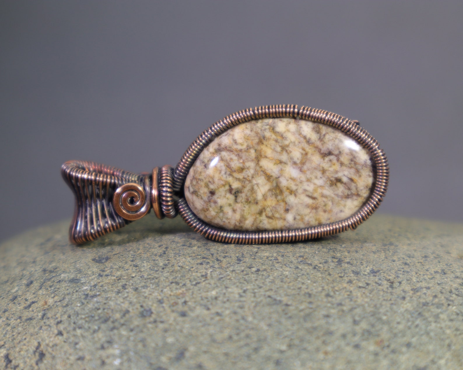 Jasper Wire Weave Pendant: Washington State Jasper Gemstone | Etsy