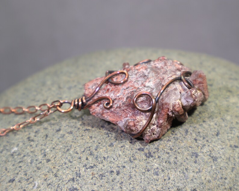 Red Phantom Quartz Crystal Pendant Necklace: Wire Wrapped Raw - Etsy