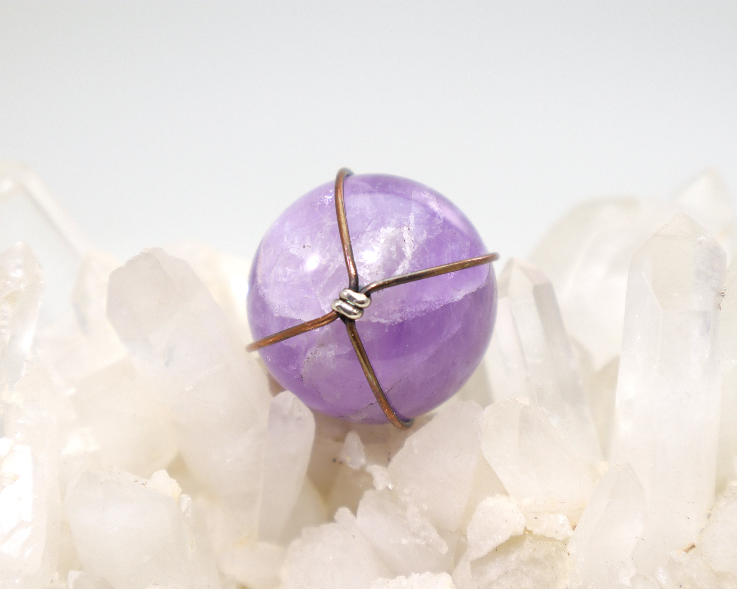 Amethyst Sphere Pendant: Natural Purple Quartz Gemstone | Etsy