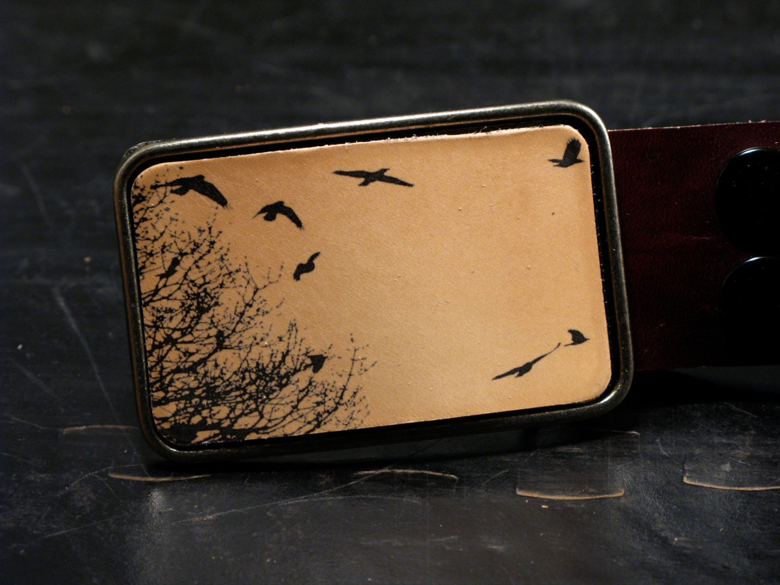 Flock of Birds Belt Buckle-the Migratory Leather Belt Buckle - Etsy