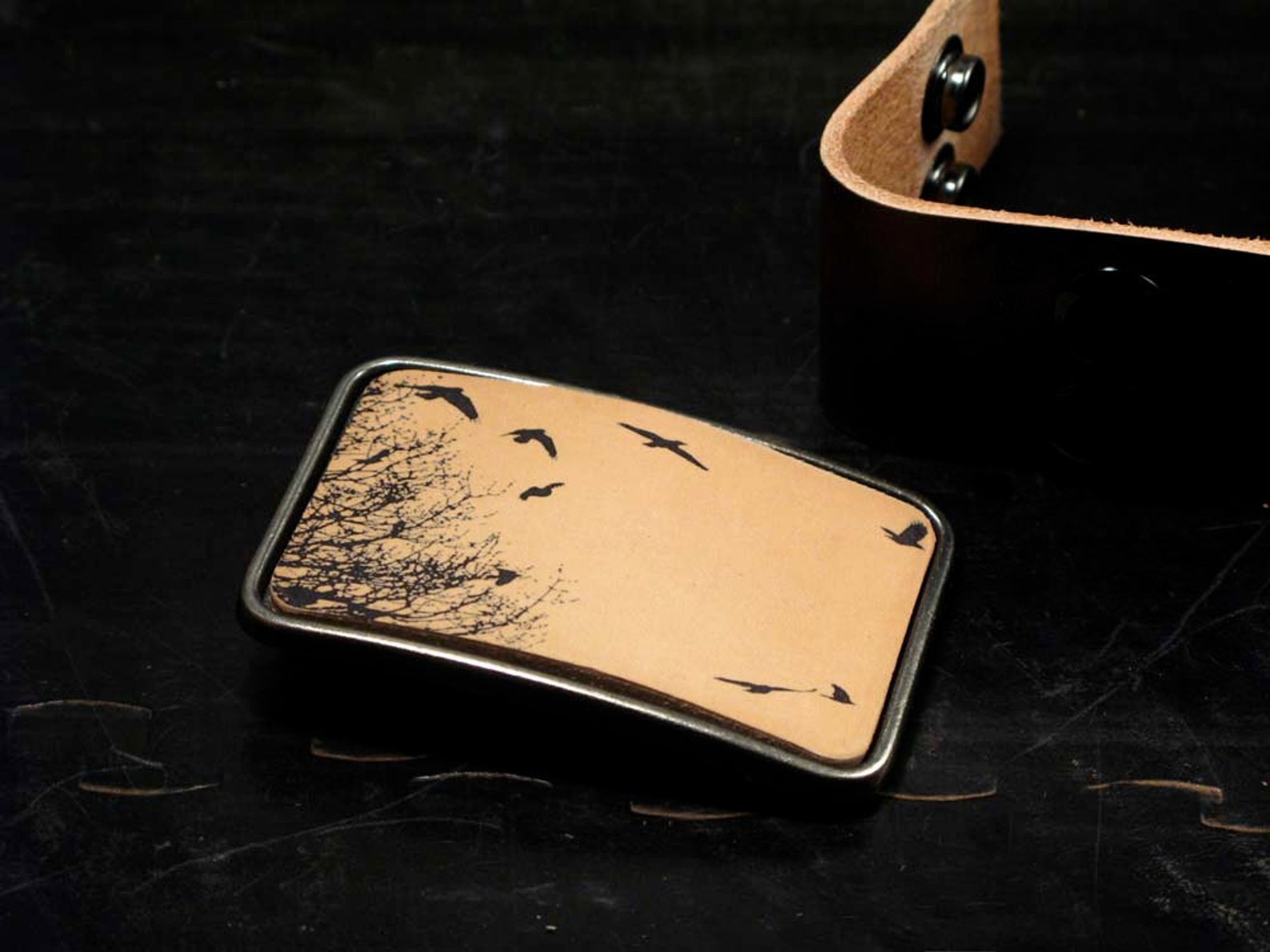 Flock of Birds Belt Buckle-the Migratory Leather Belt Buckle - Etsy