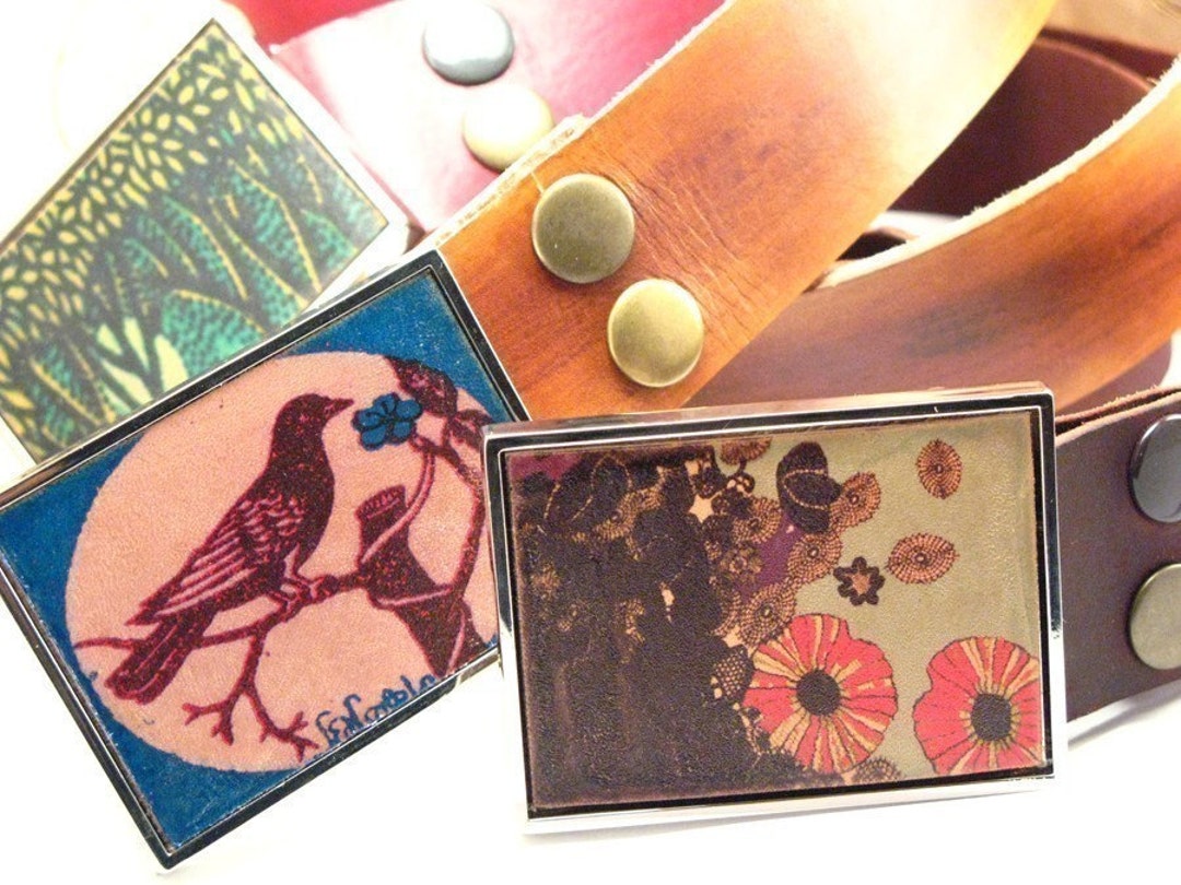 Leather Belt Buckle Combo. Custom Cut. Hand Dyed. - Etsy