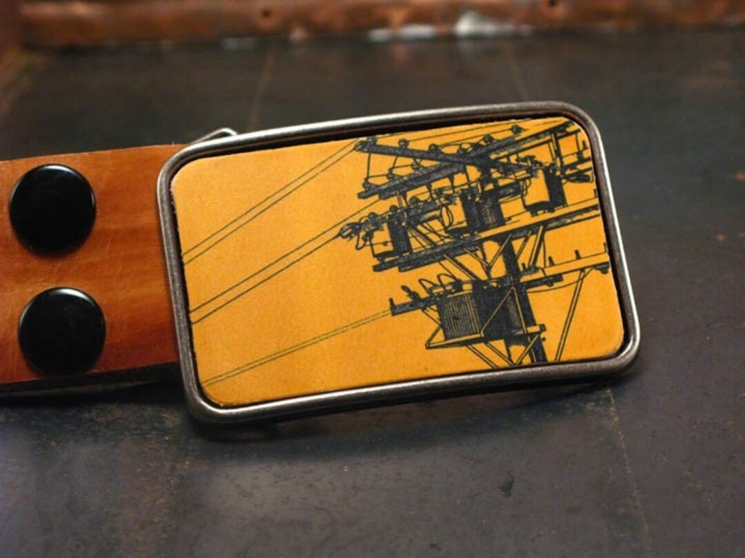 Men's Belt Buckle // Powerline Belt Buckle // the Electric - Etsy