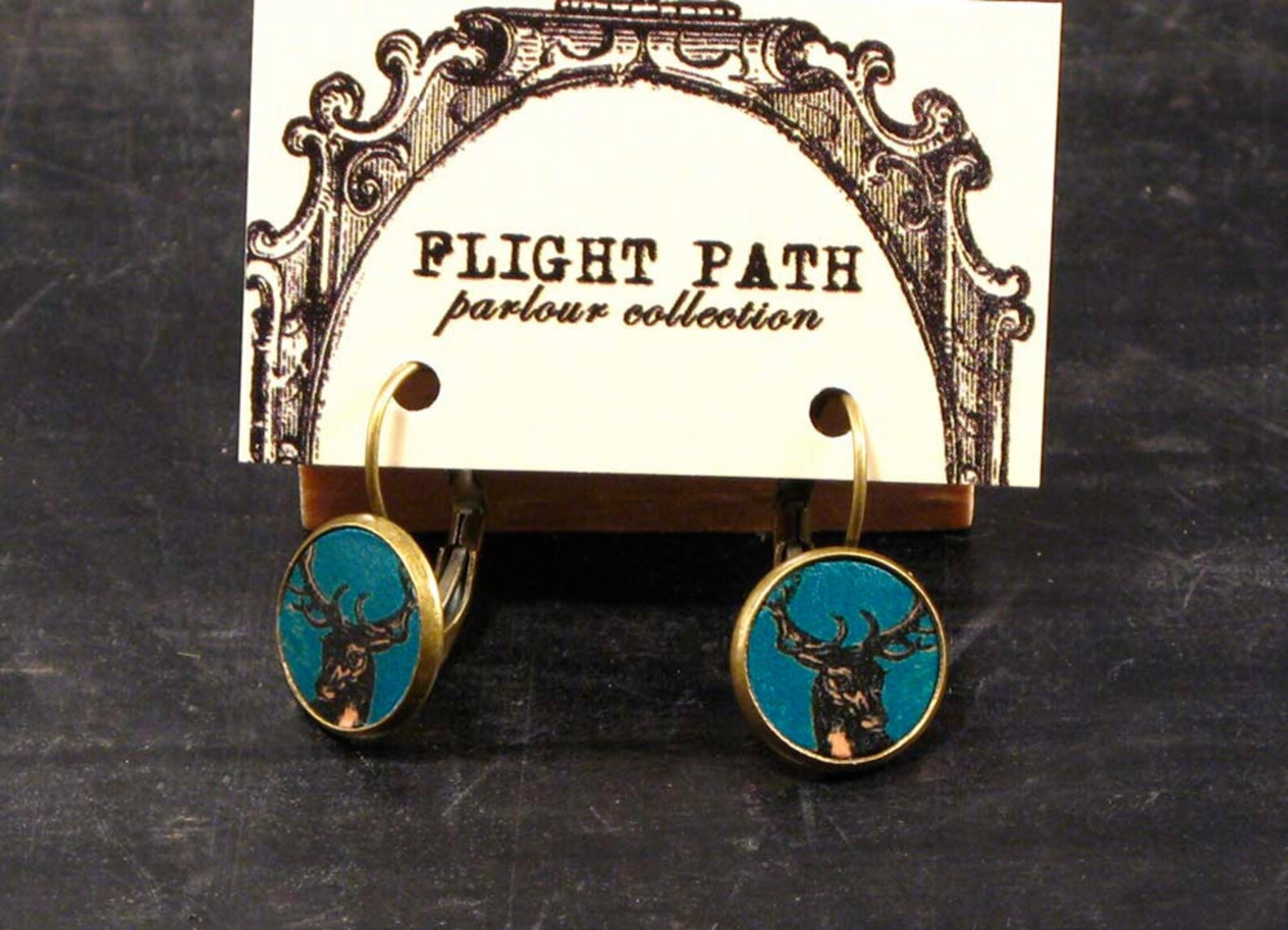 Stag Earrings, Studs in Vibrant Teal - Etsy