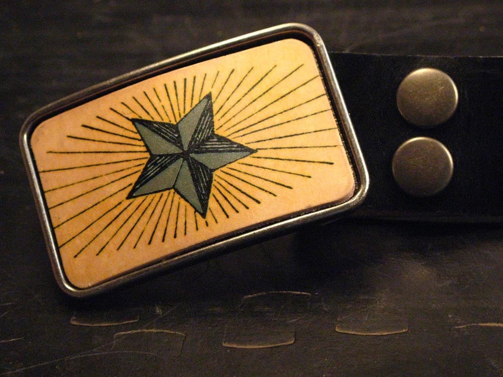 Star Belt Buckle the Little Star Leather Belt Buckle - Etsy