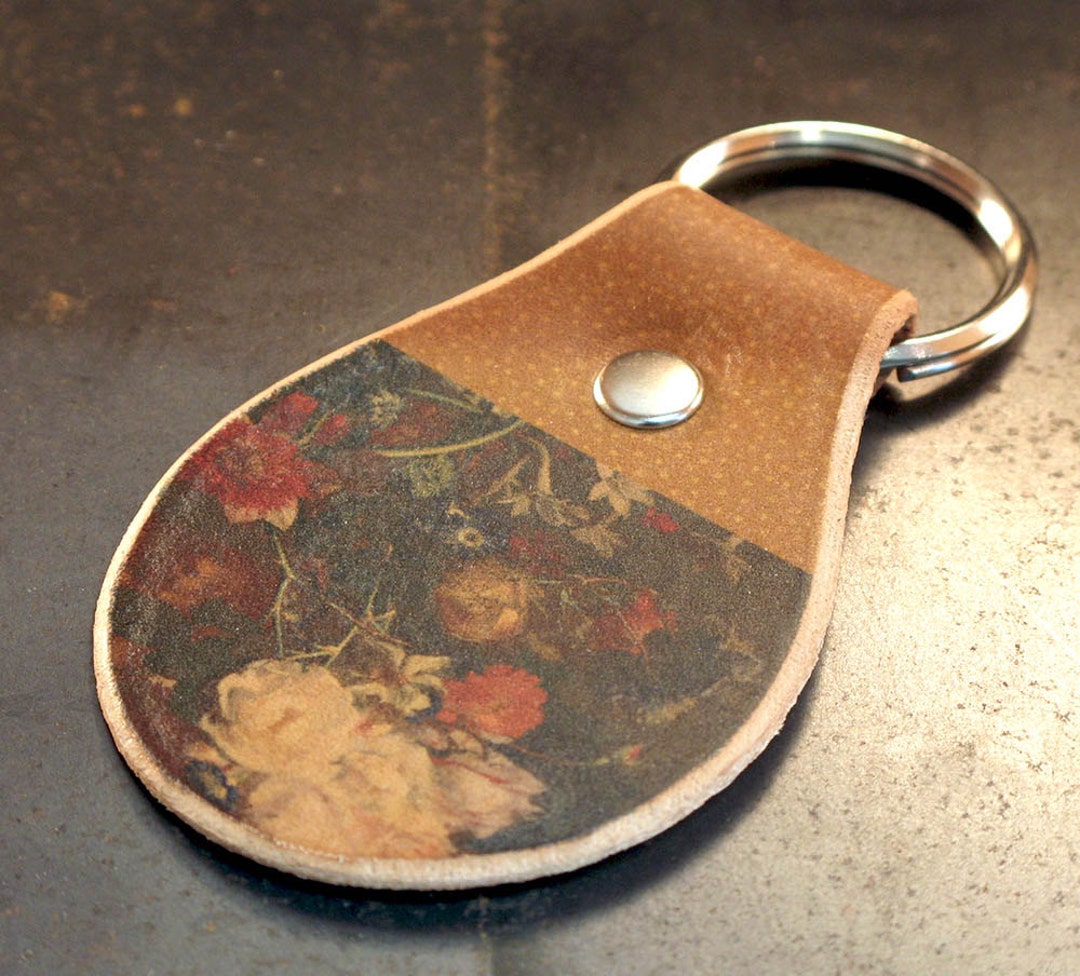 Floral Bouquet Keychain. Leather. Key Fob. Handmade. - Etsy