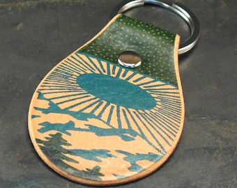 LEATHER KEYCHAIN MOUNTAINS // Scenery // Party Favor // Little Gift ...