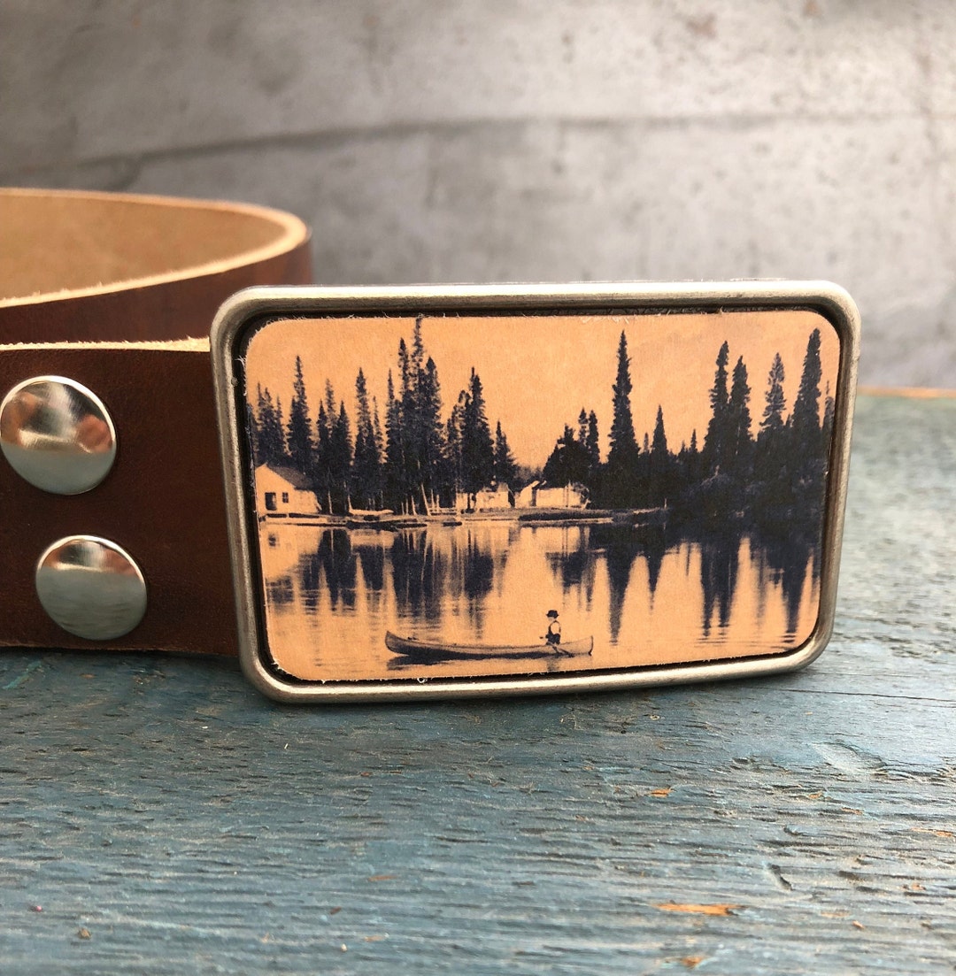 Men's Belt Buckle - Dad Gift - Canoe Belt Buckle - Leather Anniversary ...
