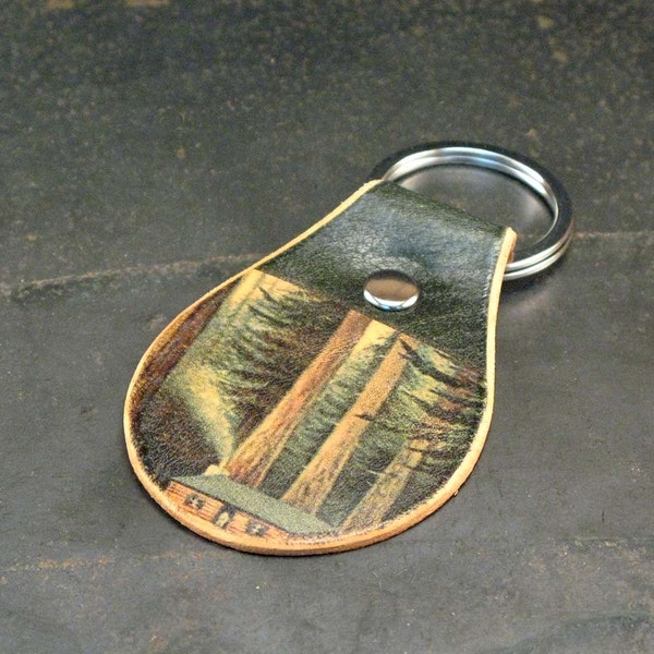 Leather Keychain - Etsy