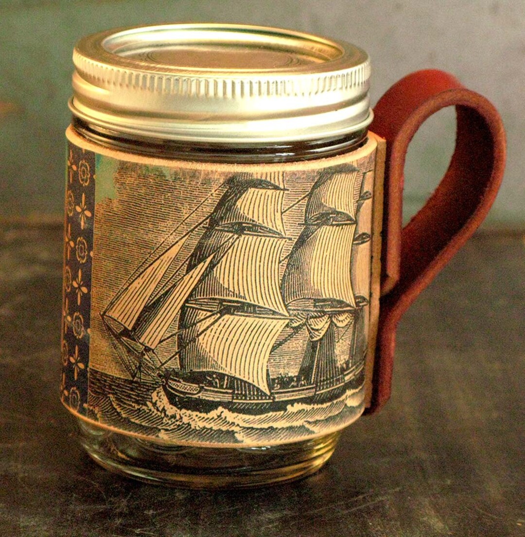 Mason Jar Cup- Ship - Portable Cup - Barware - Coffee Mug - to Go Cup ...