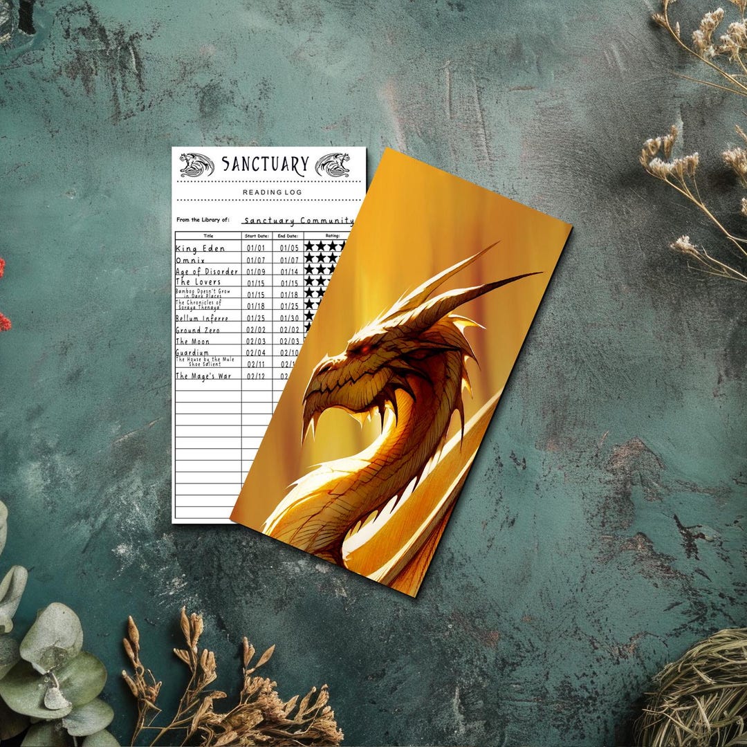 The Golden Wyrm's Gaze Reading Tracker Double-sided Book Reading List ...