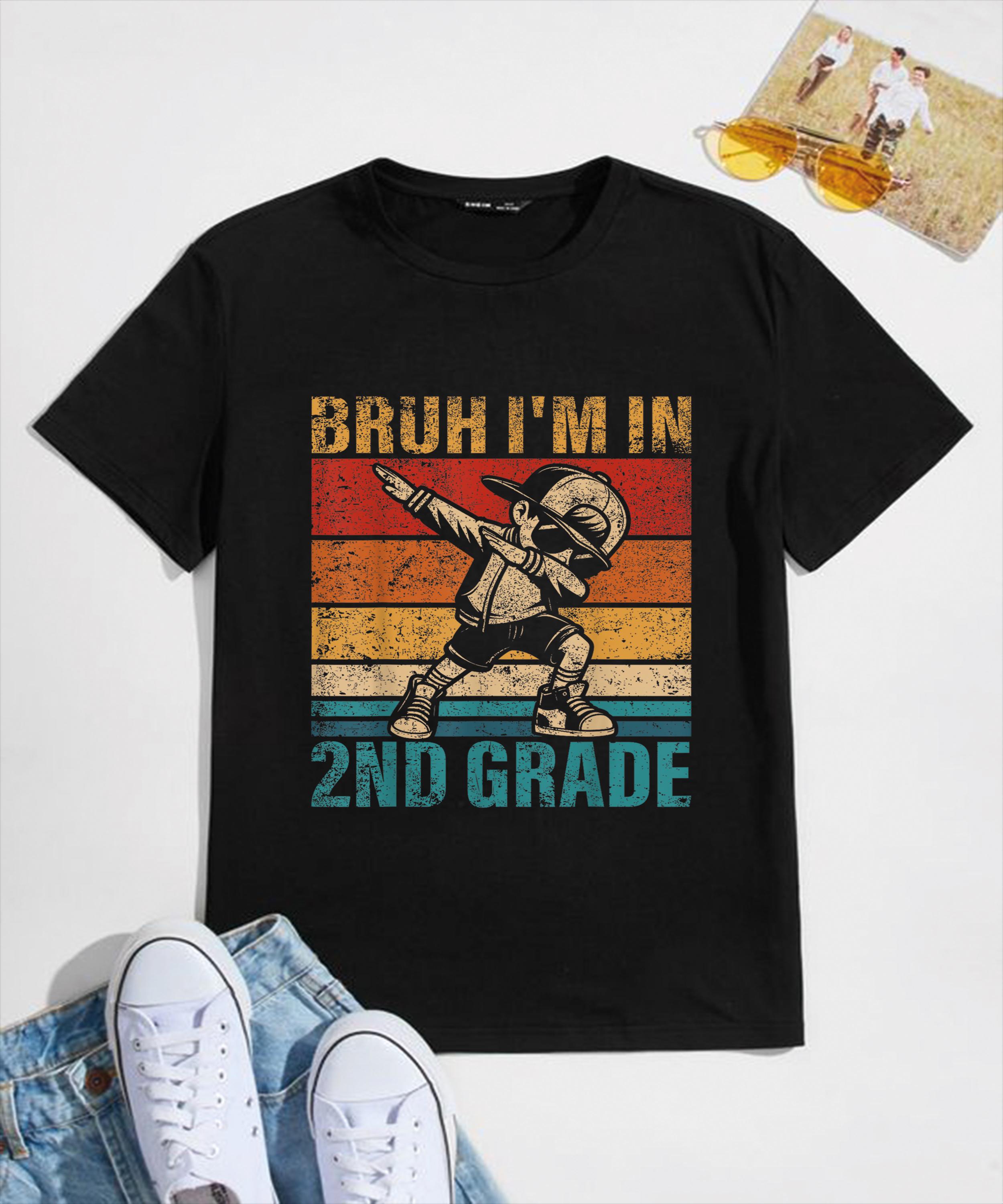 2nd Grade Student Team Dabbing Boy PNG Design - "bruh I'm Second Grade ...