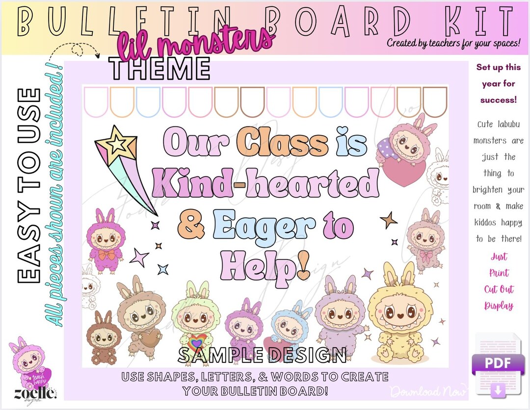 Labubu Monsters Bulletin Board Kit: Classroom Decor (PDF Download - Etsy