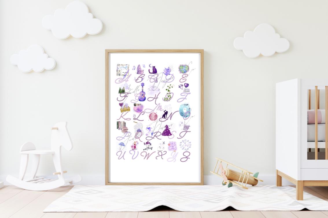 Alphabet Poster for Nursery Home Decor or Classroom-taylor Swift ...