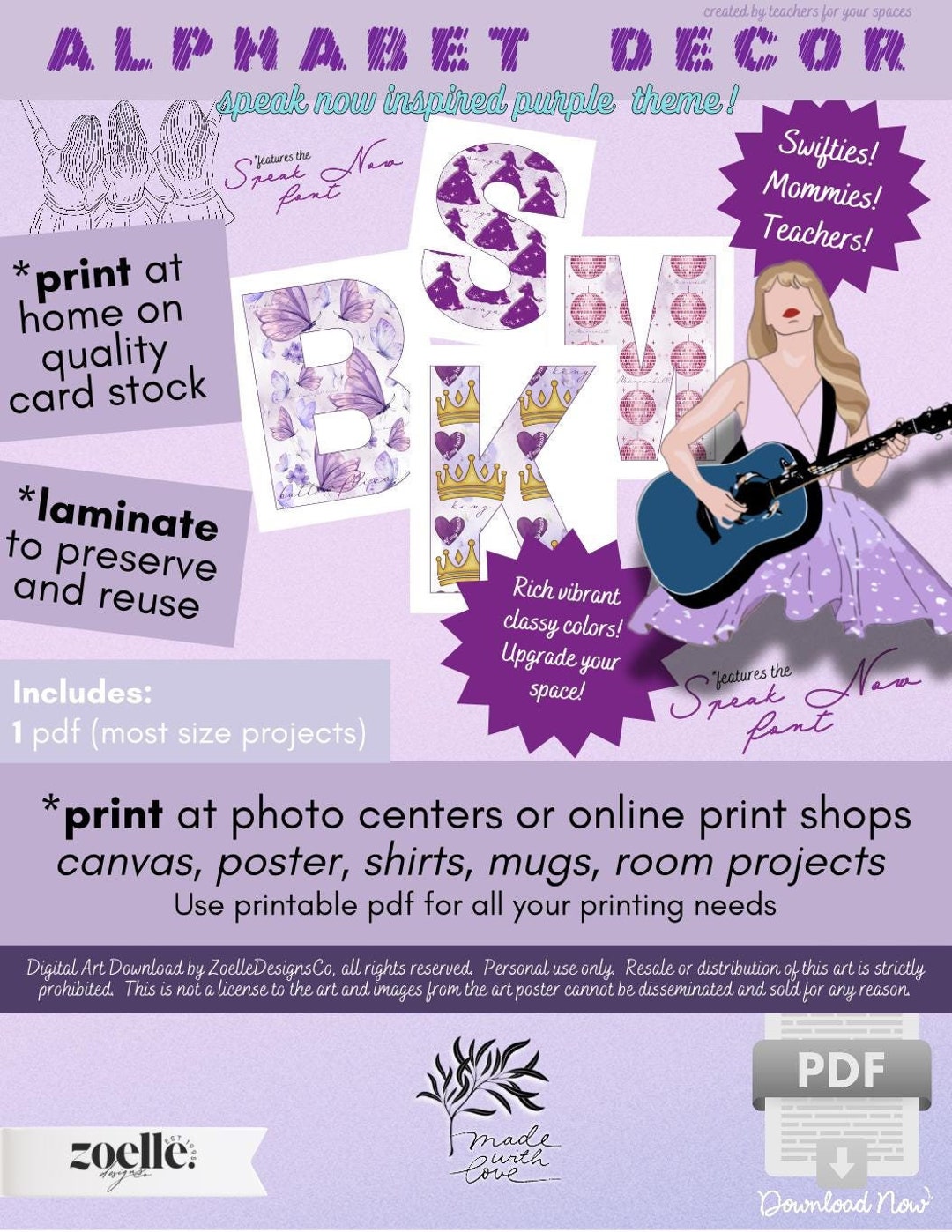 Classroom Alphabet or Unique Abc's Decor Full Page Size Initials ...