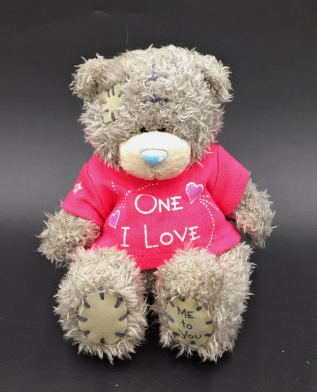 Me to You Bear Tatty Teddy With One I Love on Pink Top Plush Soft Toy 5 ...