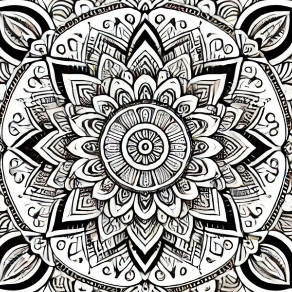 DOUBLE MANDALA Coloring Page - Etsy
