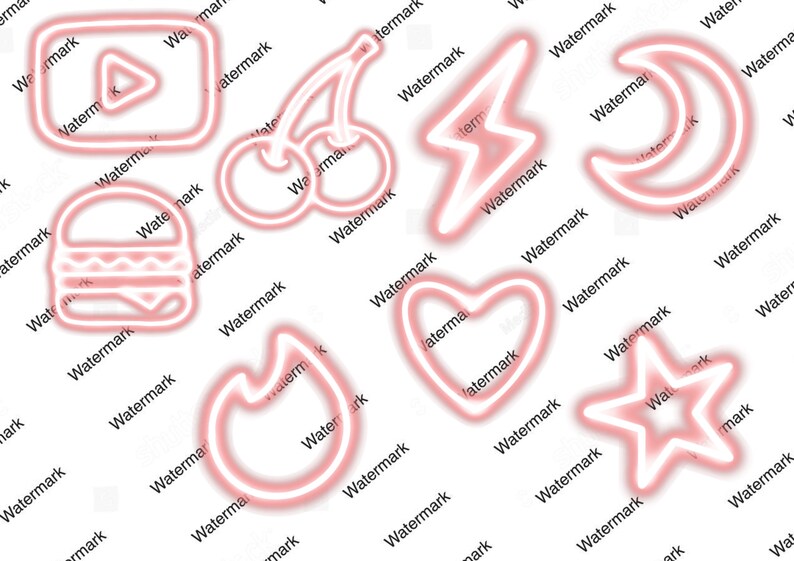 Glow Icons PNG - Etsy