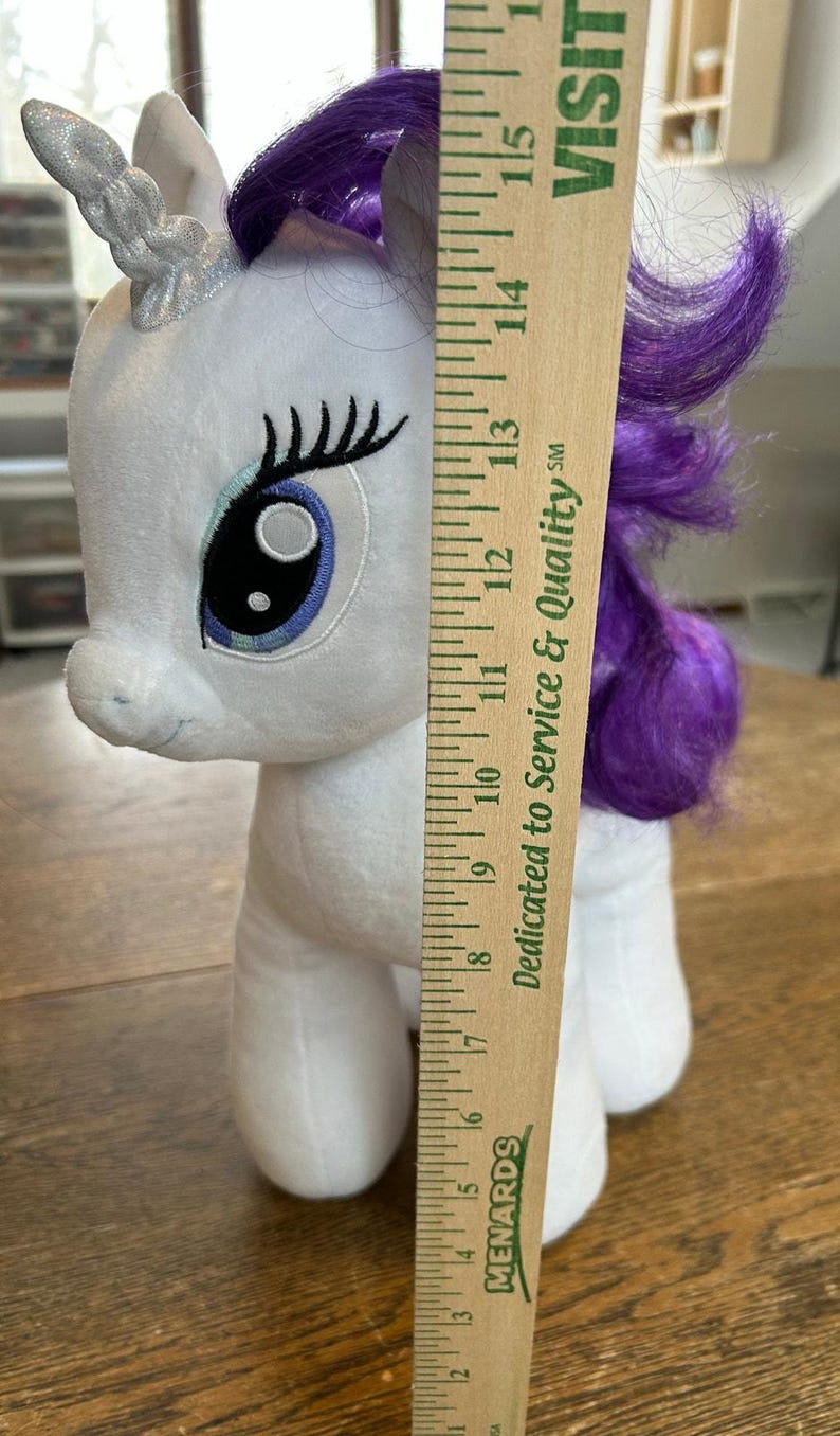 Build A Bear My Little Pony Rarity W/sound 17” White Plushie Purple ...