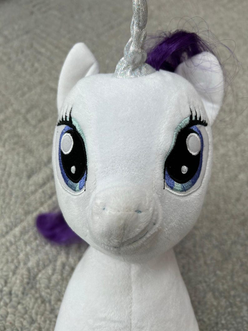 Build A Bear My Little Pony Rarity W/sound 17” White Plushie Purple ...