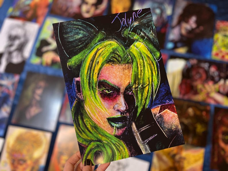 Jojos Jolyne - Print of Oil Pastel Drawing and Original Drawing - Etsy