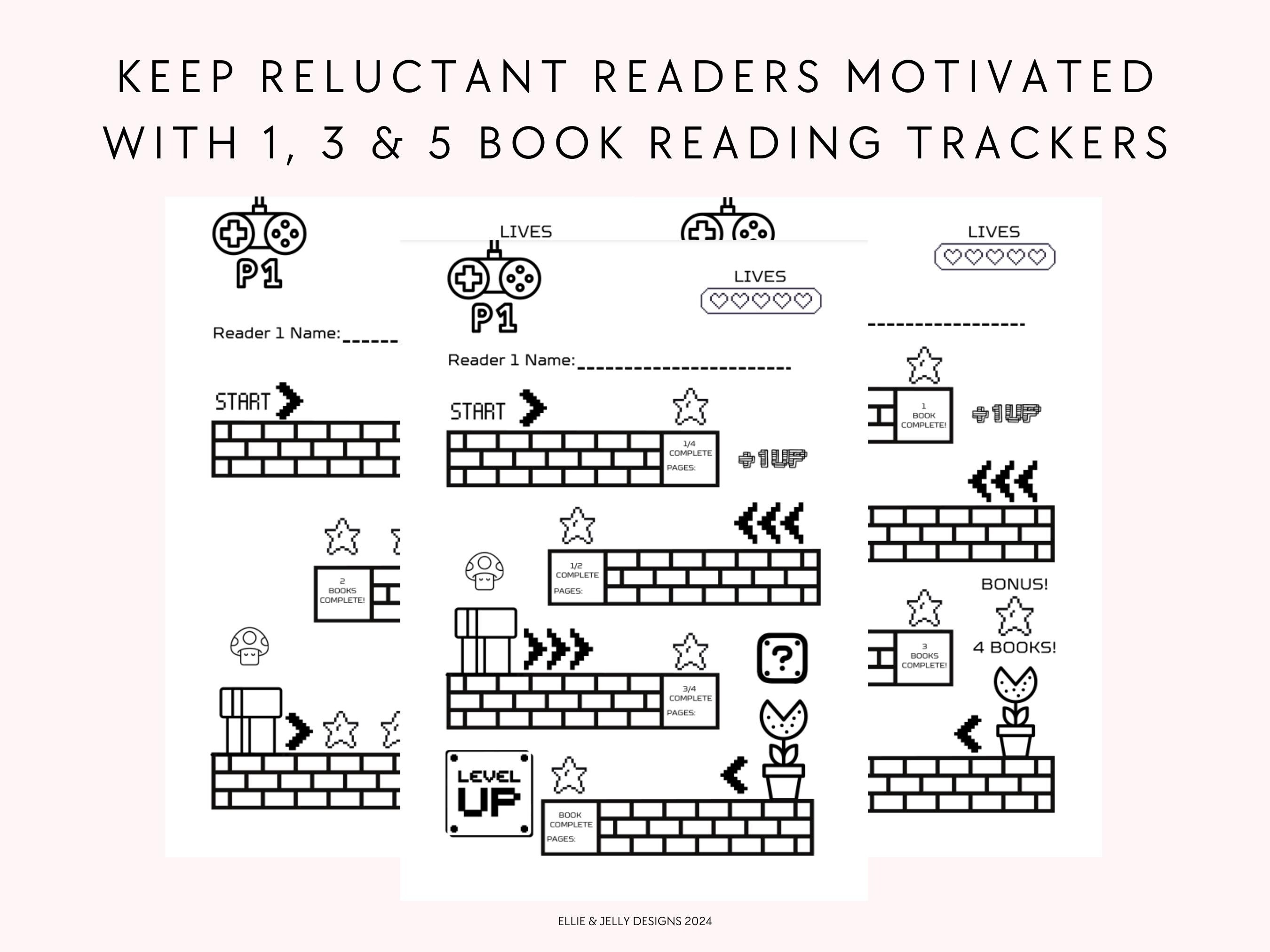 Kids Gaming Theme Reading Tracker | Book Challenge | Reading ...