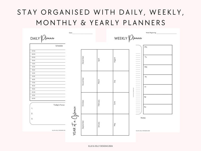Undated Planner Bundle | Goodnotes Compatible Printable Planning ...